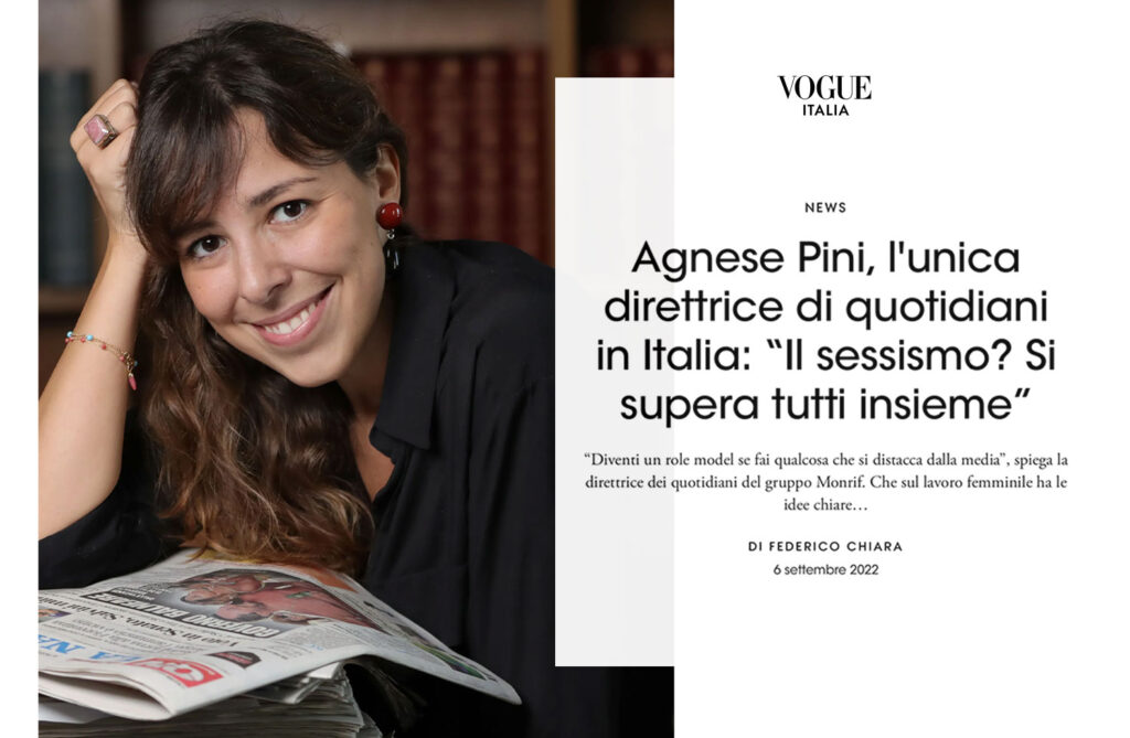 Dedichiamo il giorno della festa delle donne ad Agnese Pini, l’unica ...